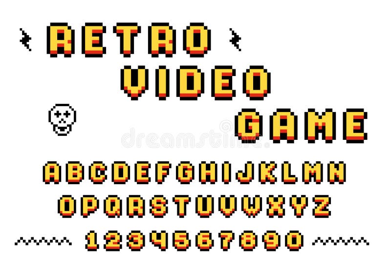 Retro Pixel Font from Old Computer Video Game, 8 Bit Letters and ...
