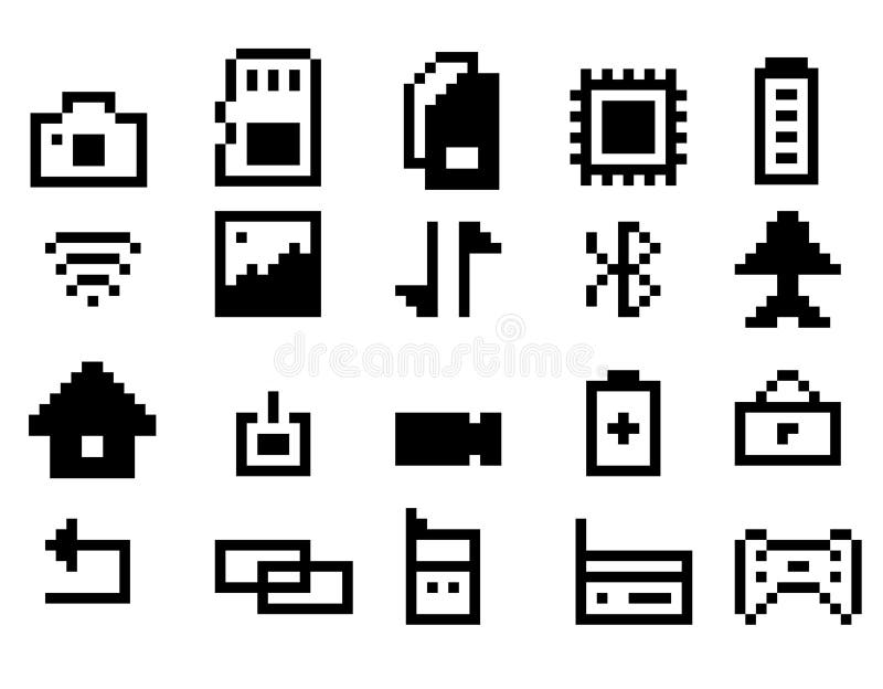 Retro or Pixel Style Tech Icon Editorial Stock Photo - Illustration of ...