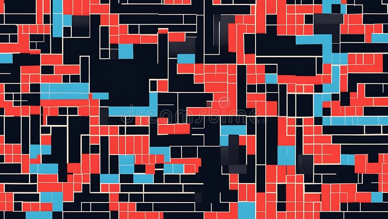 Retro Pixelated Pattern with Vibrant Arcade Colors Stock Illustration ...