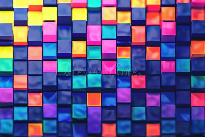 Retro Pixelated Rainbow Chaos: Seamless Loop VJ Pattern with Glitch ...