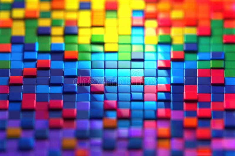 Retro Pixelated Rainbow Chaos: Seamless Loop VJ Pattern with Glitch ...