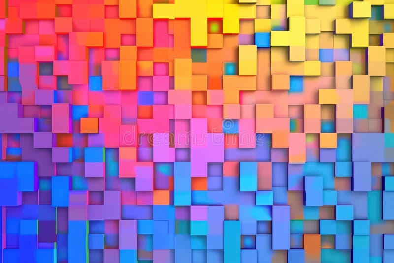 Retro Pixelated Rainbow Chaos: Seamless Loop VJ Pattern with Glitch ...