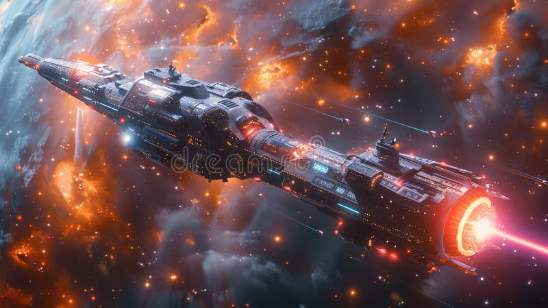 Retro Pixelated Spacecraft for a Sci-Fi Adventure Ships Blur into a ...