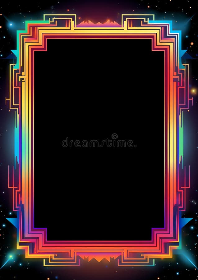 Retro Pixelated Text Frame 80s Retro Nostalgic Stock Illustration ...