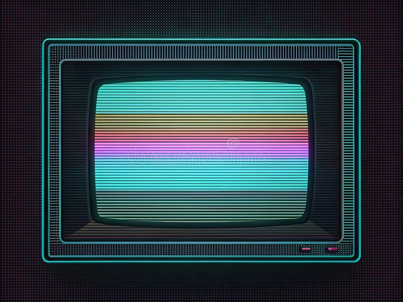 Retro Pixelated Vhs Style Television Background for Nostalgic Designs ...