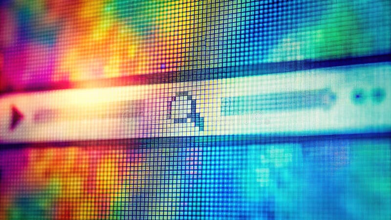 Retro Pixelated Web Browser Search Bar CloseUp a Blurry Vintage Digital ...