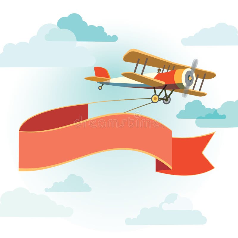Plane Banner Flag Stock Illustrations – 14,294 Plane Banner Flag Stock ...