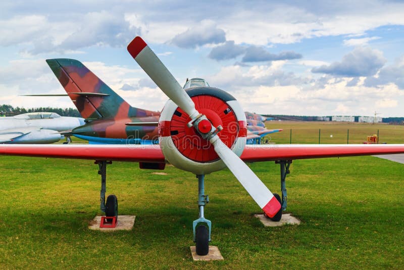 Retro plane stock photo. Image of cockpit, antique, metallic - 59345918