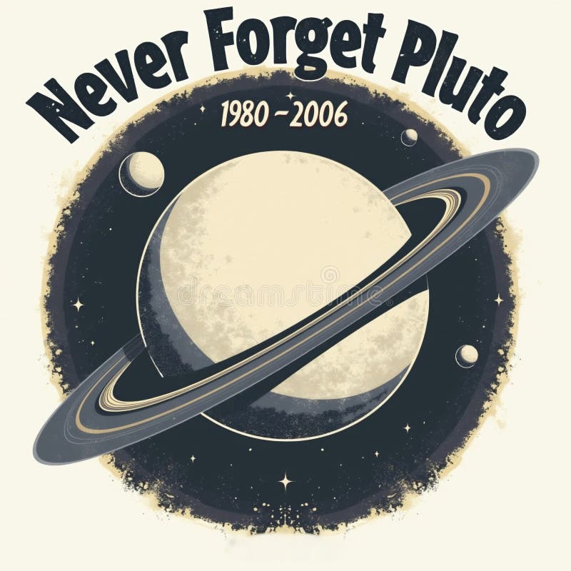 Retro a Planet is Surrounded by Stars and Smaller Celestial Bodies, with the Text Never Forget ...