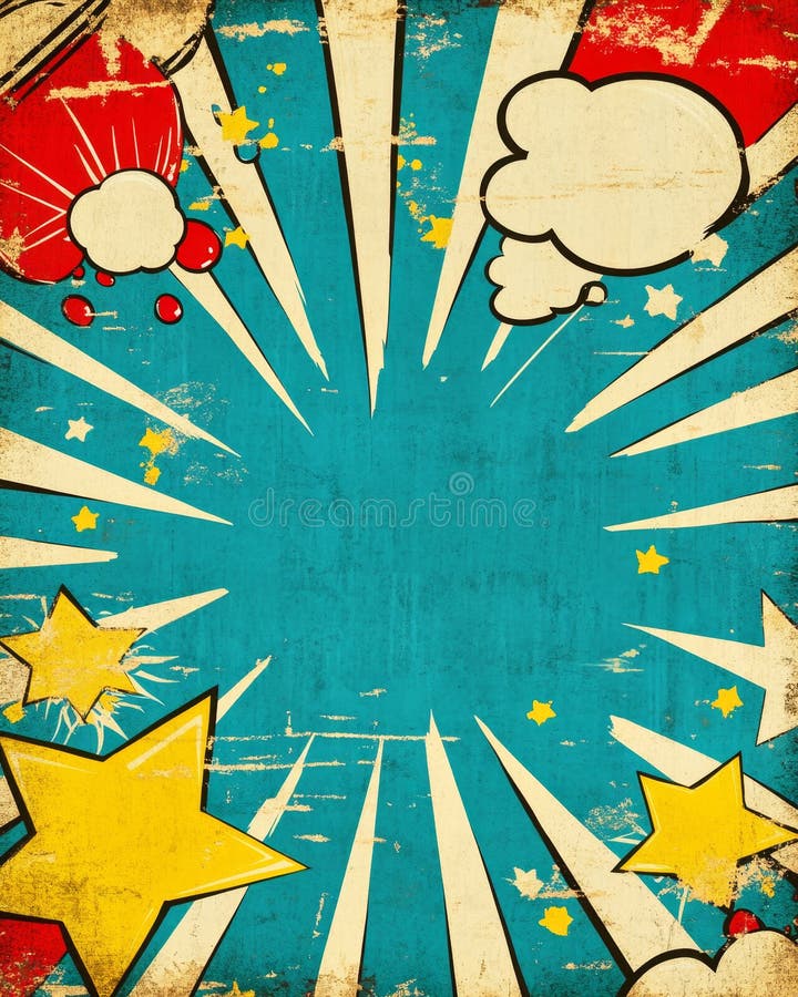 Retro Playful Poster Design with Comic-style Graphics and Space for ...