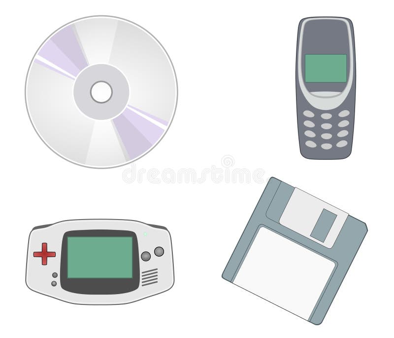 Retro Pocket Game, CD , Floppy Disk , Handy Editorial Stock Image ...