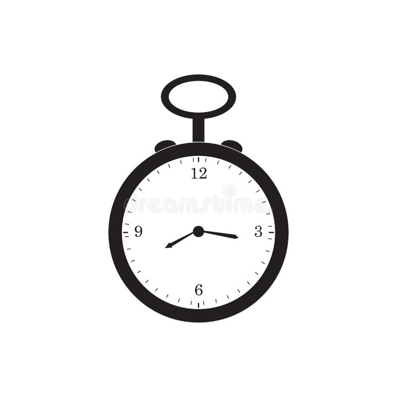 Retro Pocket Watch Black Icon Vector Design Illustration Stock Vector ...