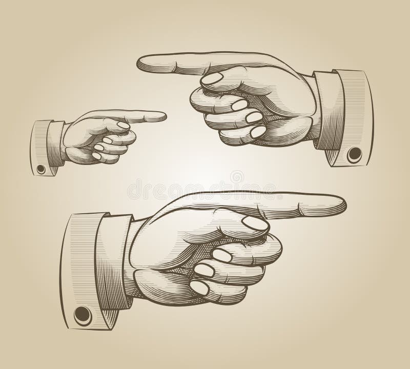 Retro pointing hand stock vector. Illustration of showing - 51271764
