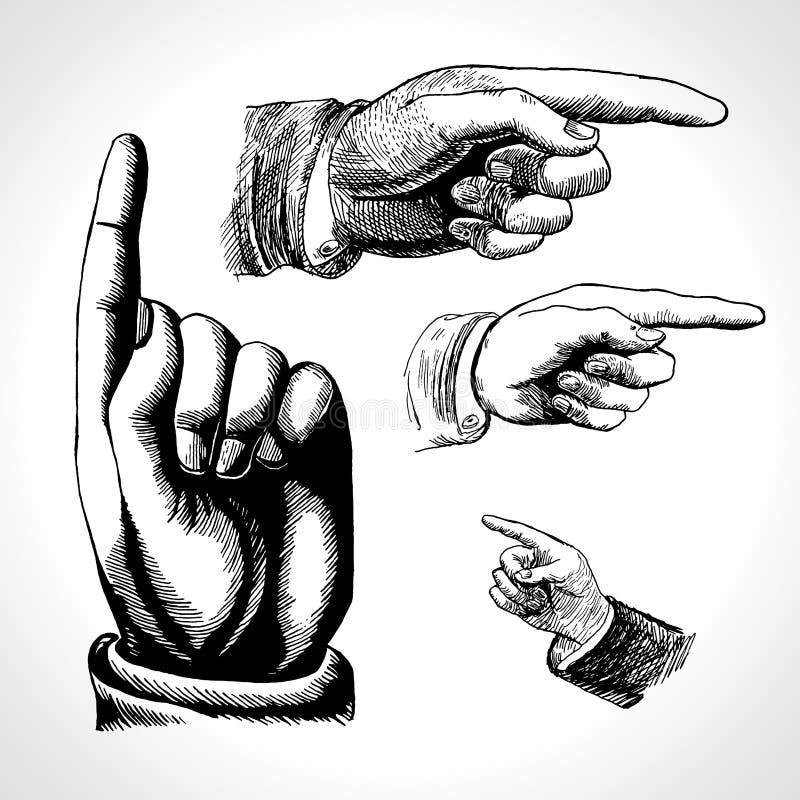 Vintage Pointing Hand Png