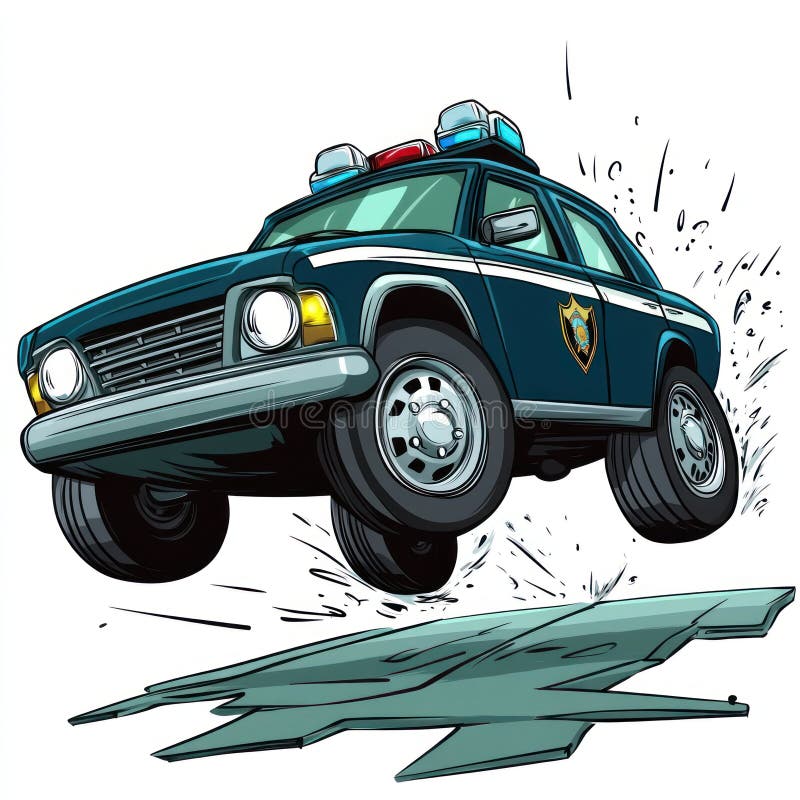 AI-Generated Police Car Jump Stock Illustration - Illustration of ...