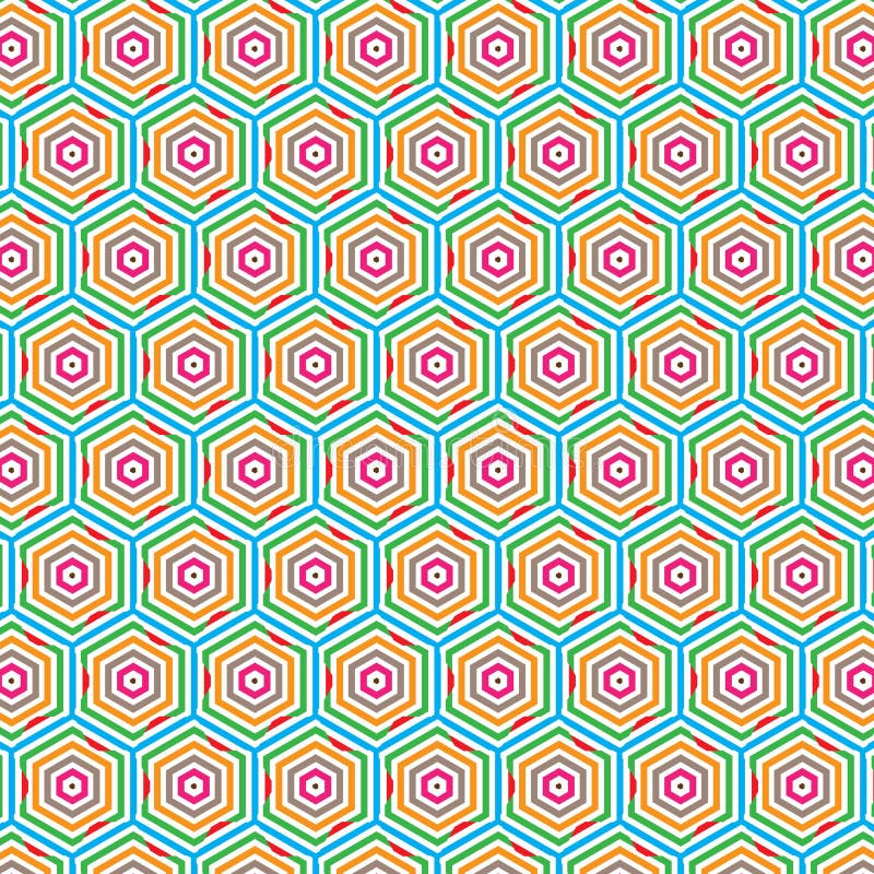Retro Pop Art Colors Hexagonal Geometric Pattern Stock Vector ...