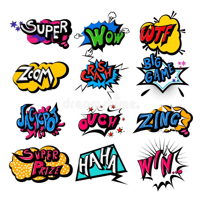 Retro Pop Art Comic Style Chat or Speech Bubble Sound Effect and ...