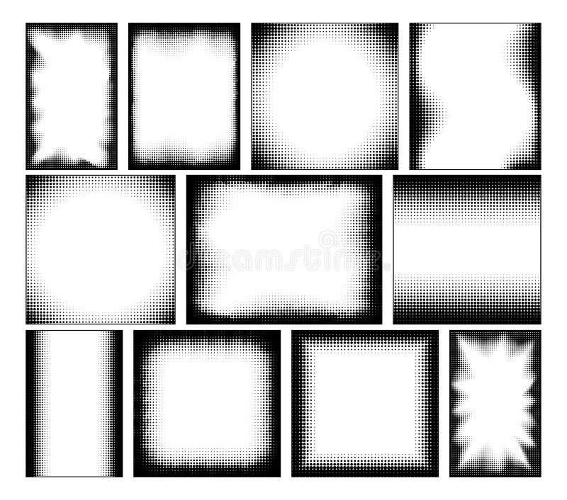 Halftone Edge Frames Stock Illustrations – 28 Halftone Edge Frames ...