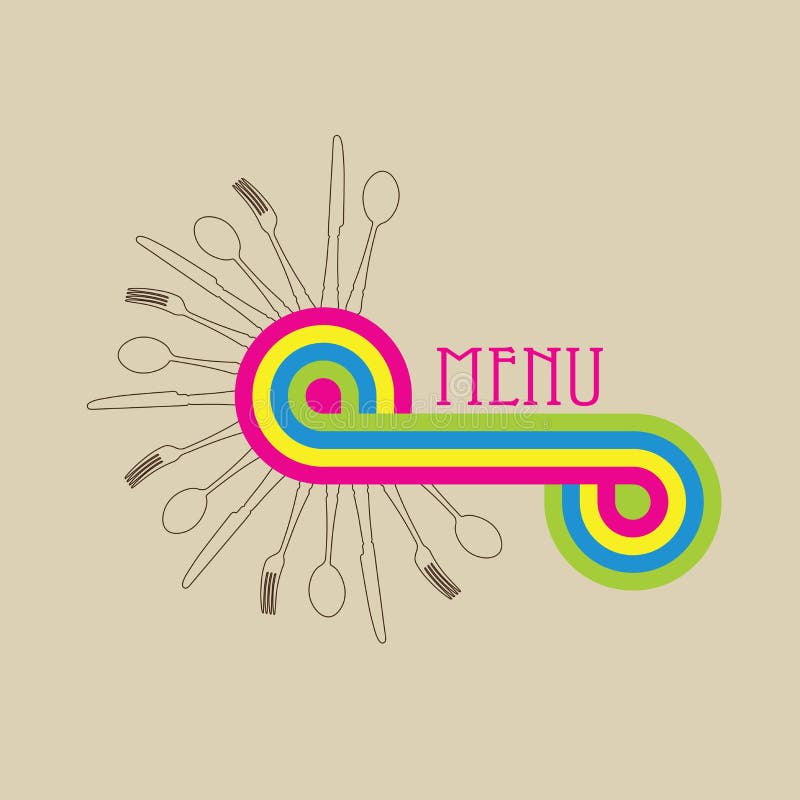 Retro pop menu card stock illustration. Illustration of knife - 24713370