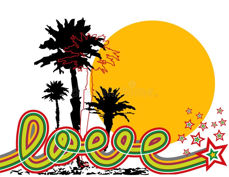 Retro Pop Star Tropical Love Stock Vector - Illustration of groovy ...
