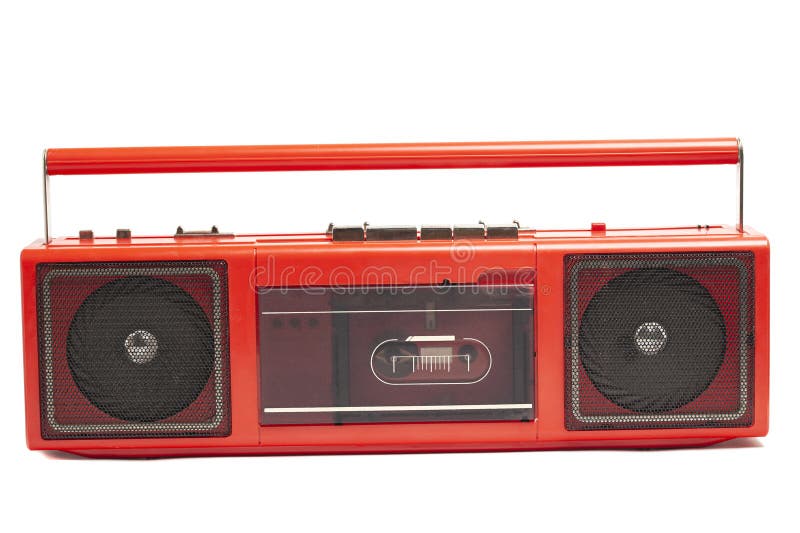 Retro Portable Stereo Cassette Recorder from 80s. Stock Image - Image ...