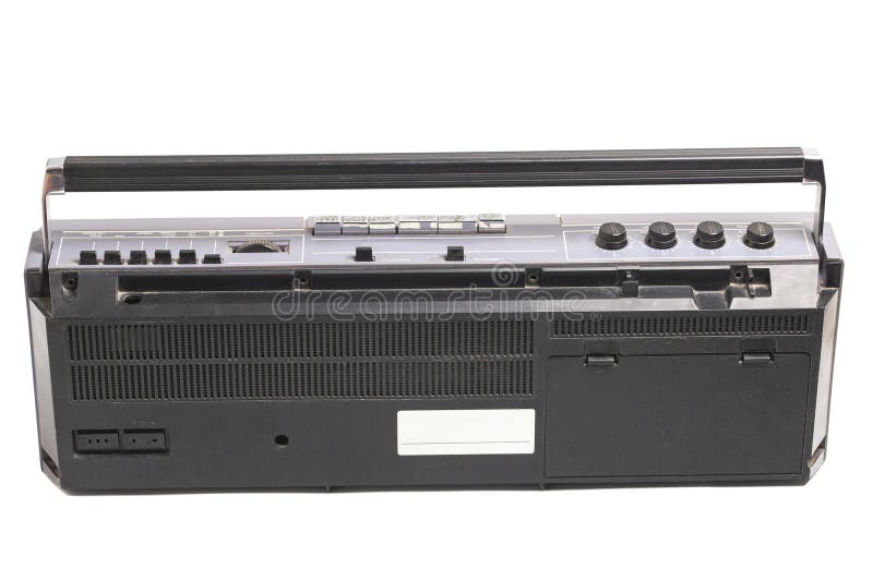 Retro Portable Stereo Cassette Recorder from 80s. Stock Image - Image ...