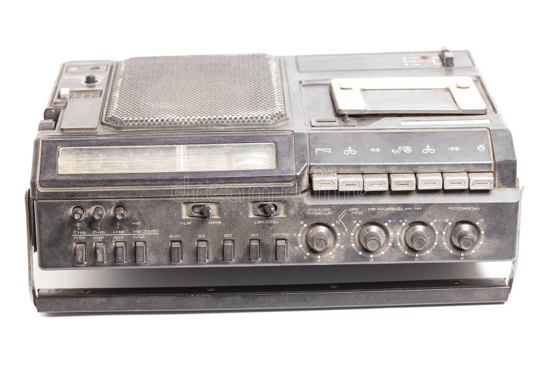 Retro Portable Stereo Cassette Recorder from 80s. Stock Image - Image ...