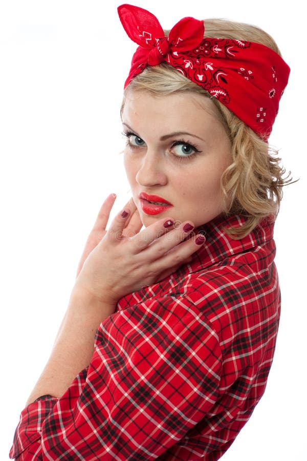 Retro style girl portrait stock photo. Image of portrait - 24185904