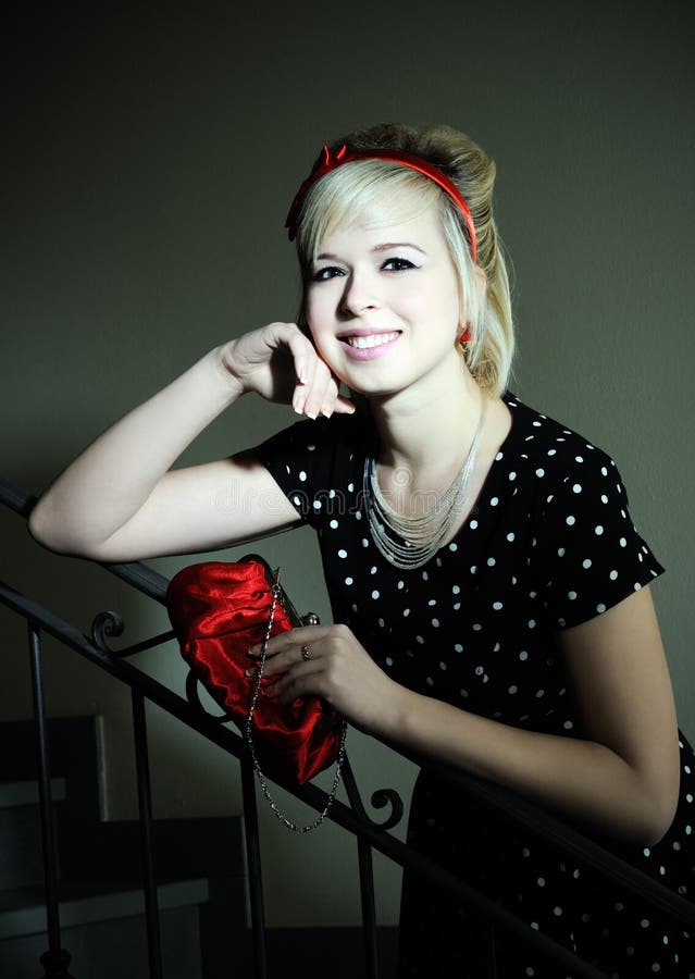 Retro portrait stock photo. Image of woman, smiling, retro - 48704126