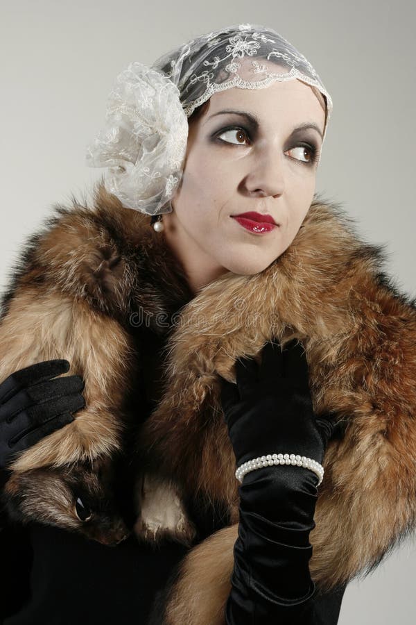 Retro Portrait of a Sensual Woman from 20ties Stock Photo - Image of ...