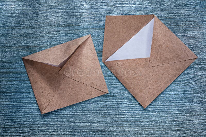 Retro Post Envelopes on Wooden Board Stock Photo - Image of send, paper ...