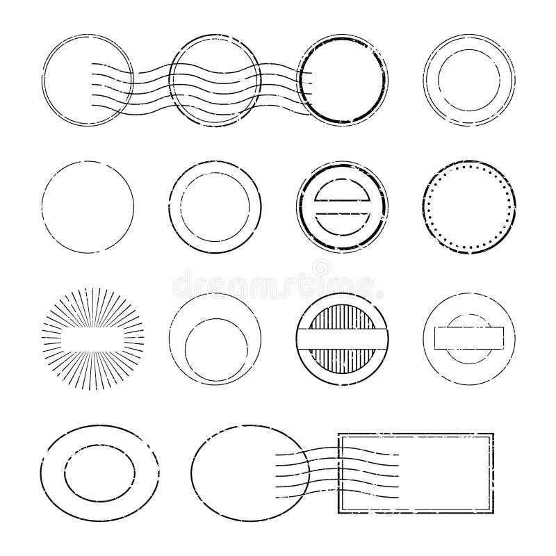 Stencil of Shipping Stamps and Markings of Postcards Stock Vector ...