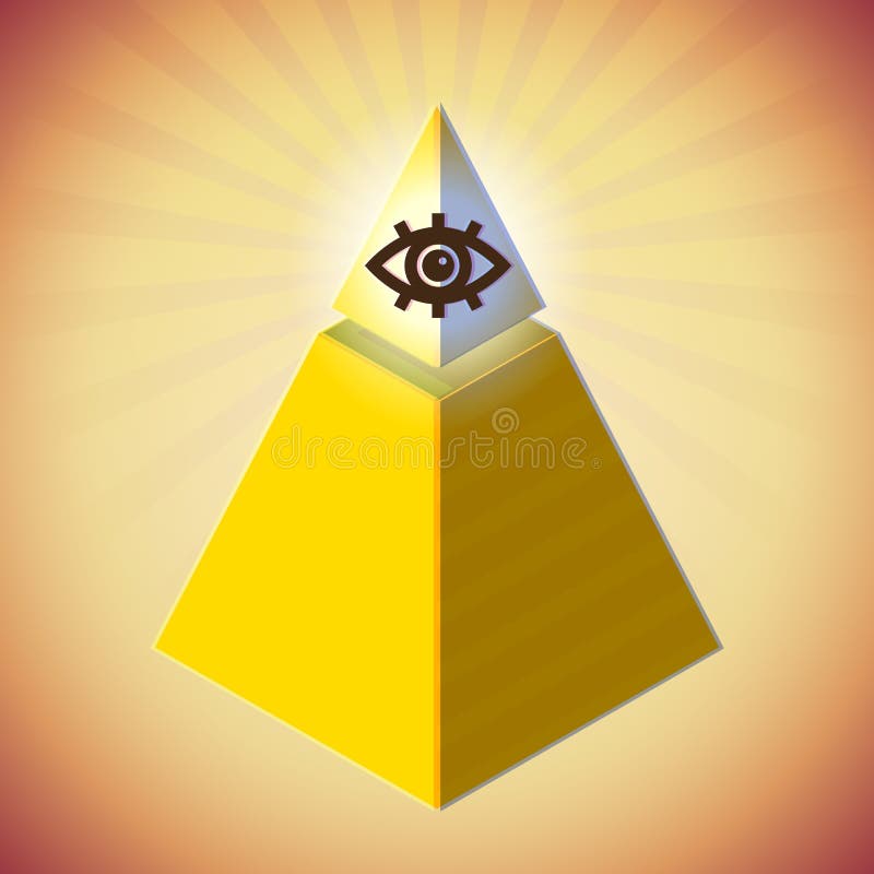 Retro Poster with All Seeing Eye and Pyramid Stock Vector ...