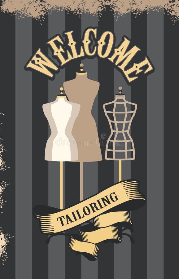 Retro poster Couture stock vector. Illustration of dummy - 72145479