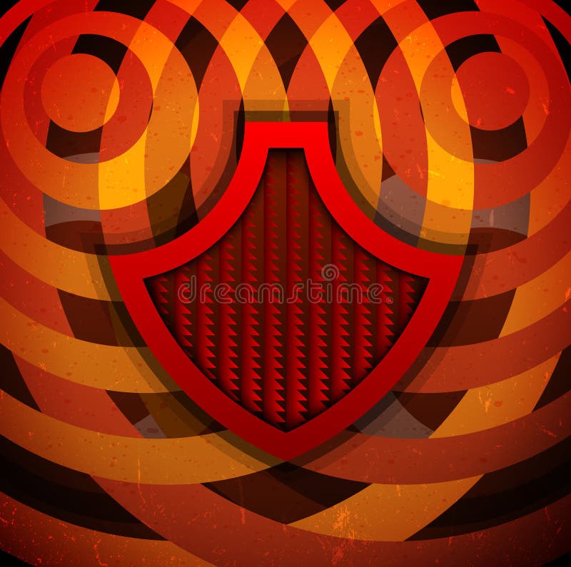 Retro poster with shield stock vector. Illustration of emblem - 42358764