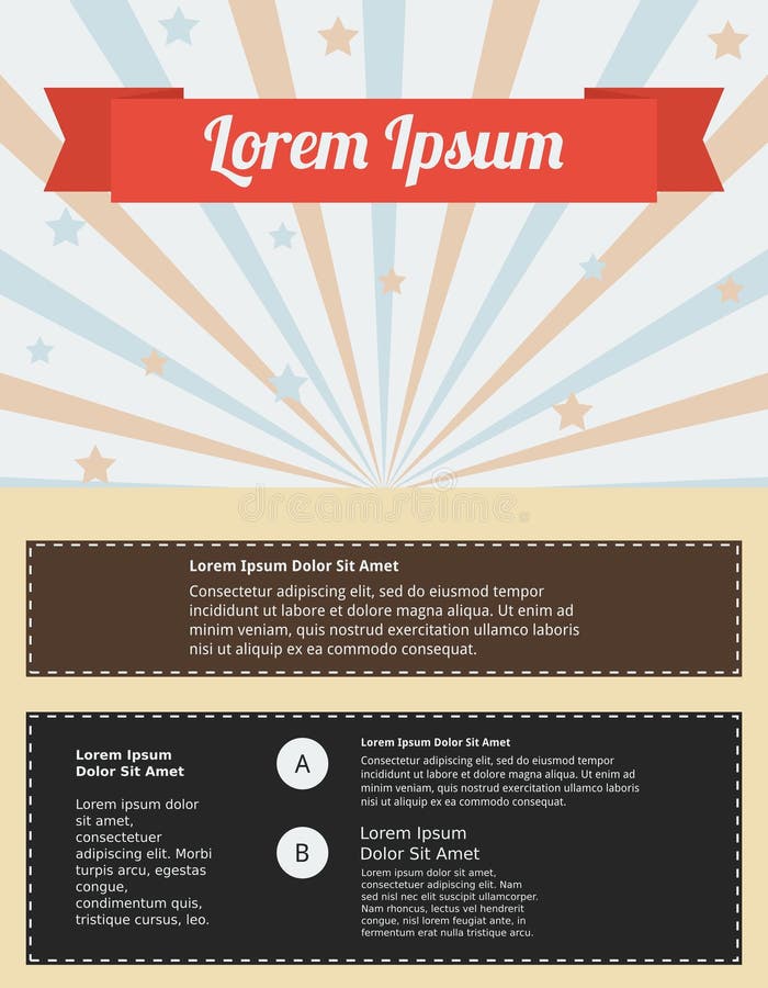 Poster Vector Template with Retro Style Stock Vector - Illustration of ...