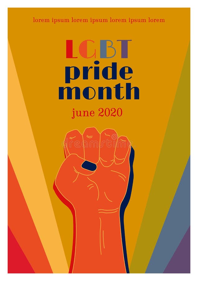 Gay Pride Flag Illustration With Inscription Lgbt Design Template For