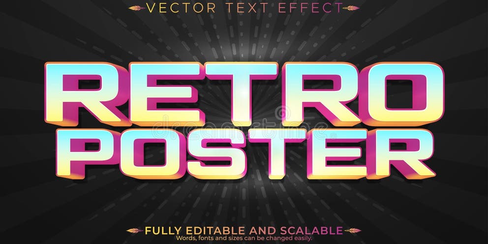 Retro Poster Text Effect, Editable Arcade and Science-fiction Text ...