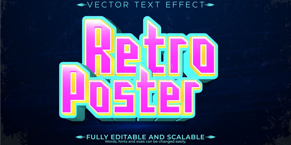 Retro Poster Text Effect, Editable Arcade and Science-fiction Text ...