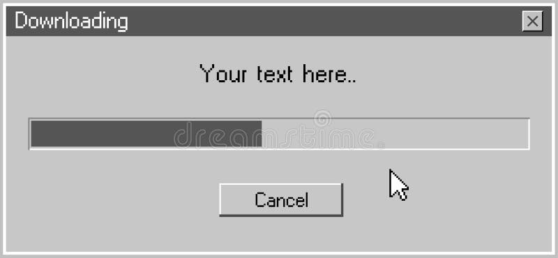 Retro Progress Bar Download Vintage Page Window. Vector Ui Progress Bar ...