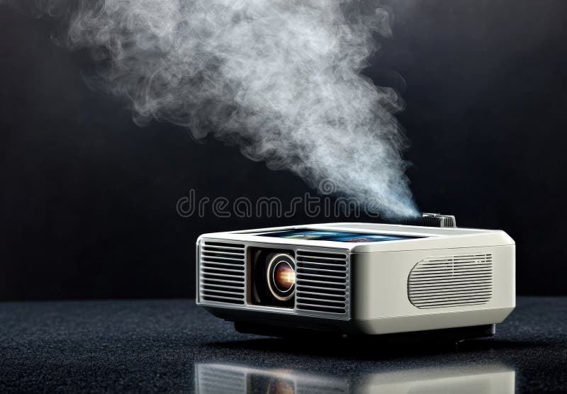 Retro Projector Emitting Smoke, Showcasing Nostalgic Cinema Experience ...