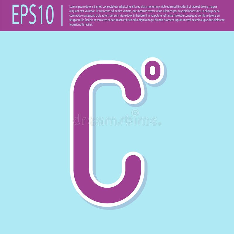 Retro Purple Celsius Icon Isolated on Turquoise Background. Vector ...