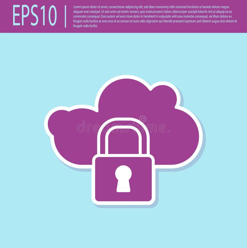 Purple Lock Icon Isolated on White Background. Padlock Sign. Security ...