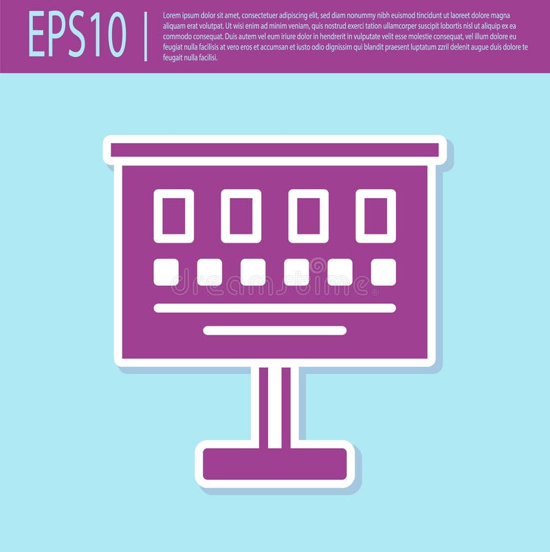 Purple Snellen Eye Chart Used for Vision Testing Stock Illustration ...