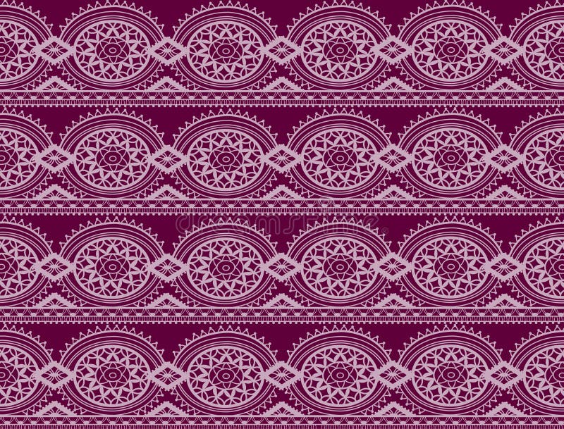 Retro Purple Seamless Damask Pattern Stock Illustration - Illustration ...