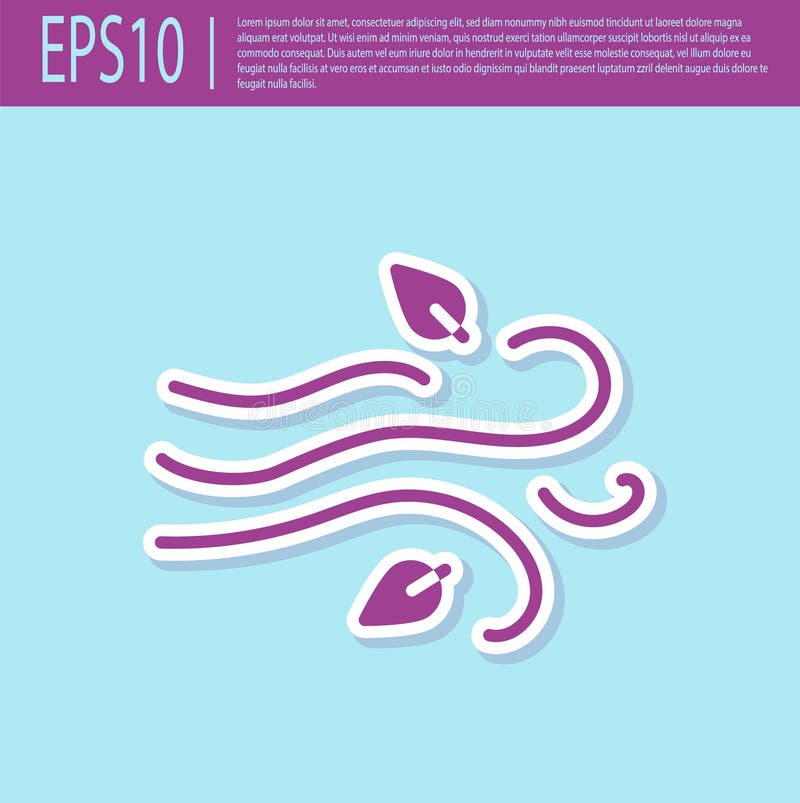 Retro Purple Wind Icon Isolated on Turquoise Background. Windy Weather ...