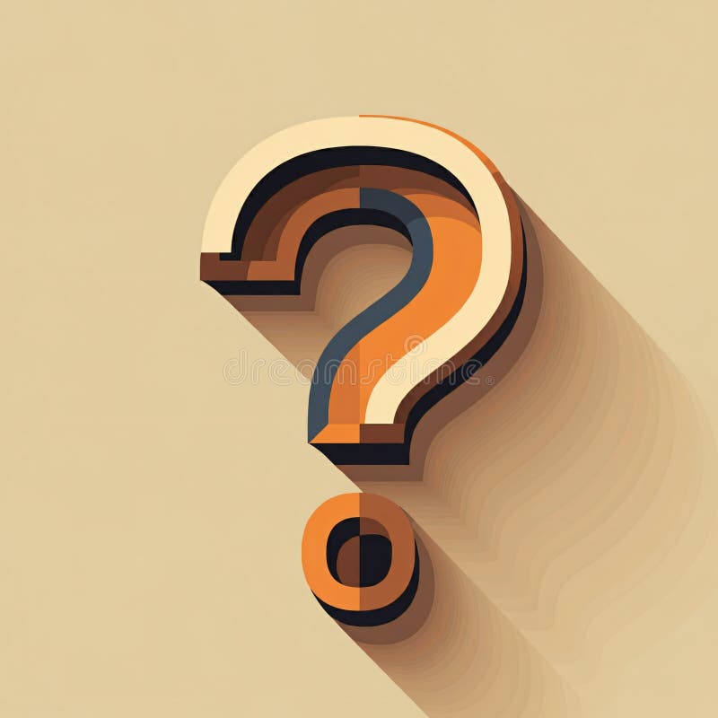 Retro Style Question Mark 3D Design Graphic Illustration Digital Art ...