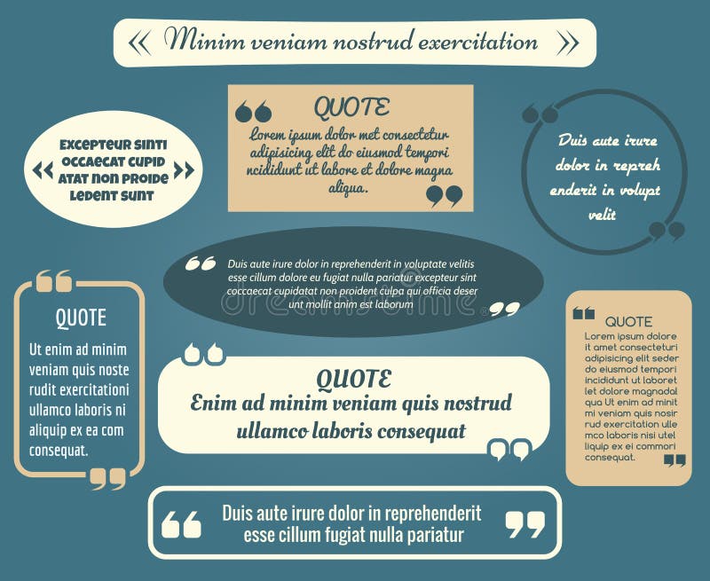 Retro Quote Box Set or Vintage Comment Frame Bubbles Vector ...