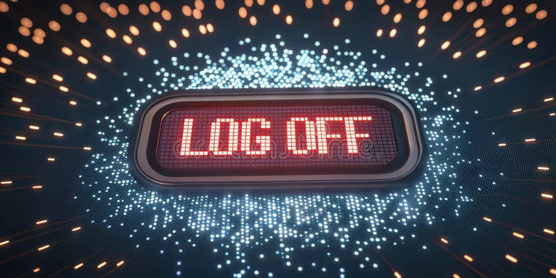 Retro Radiance a Closeup View of a Pixelated Log Off Button Surrounded ...