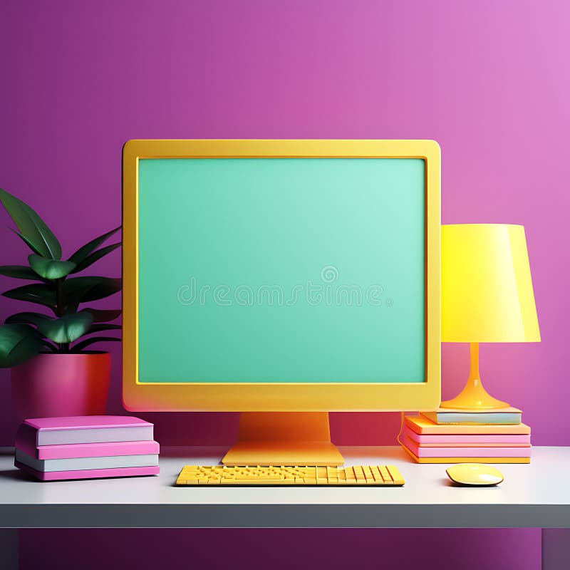 Retro Radiance: 3D Rendering of an Old Desktop PC with a Blank Screen ...